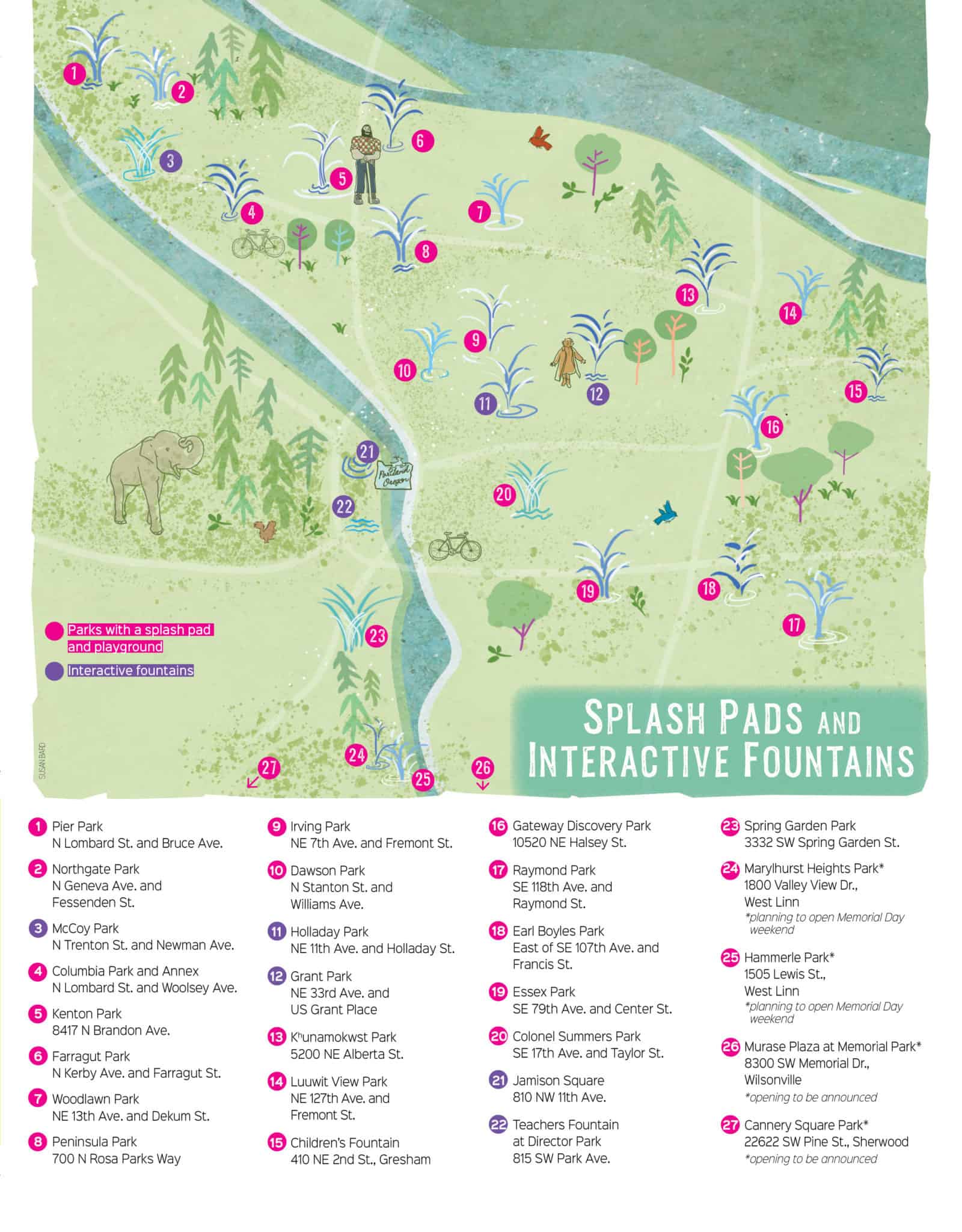 Splash Pad Map - PDX Parent